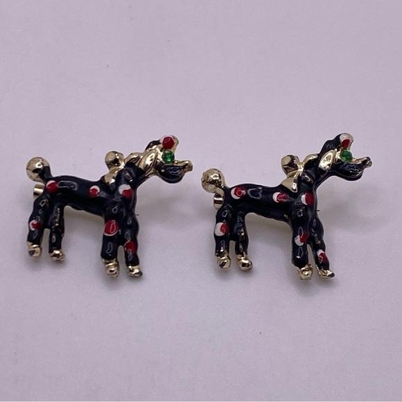 Accessories | Vintage Poodle Dog Pins Brooch Gold Tone Blackred Enamel ...